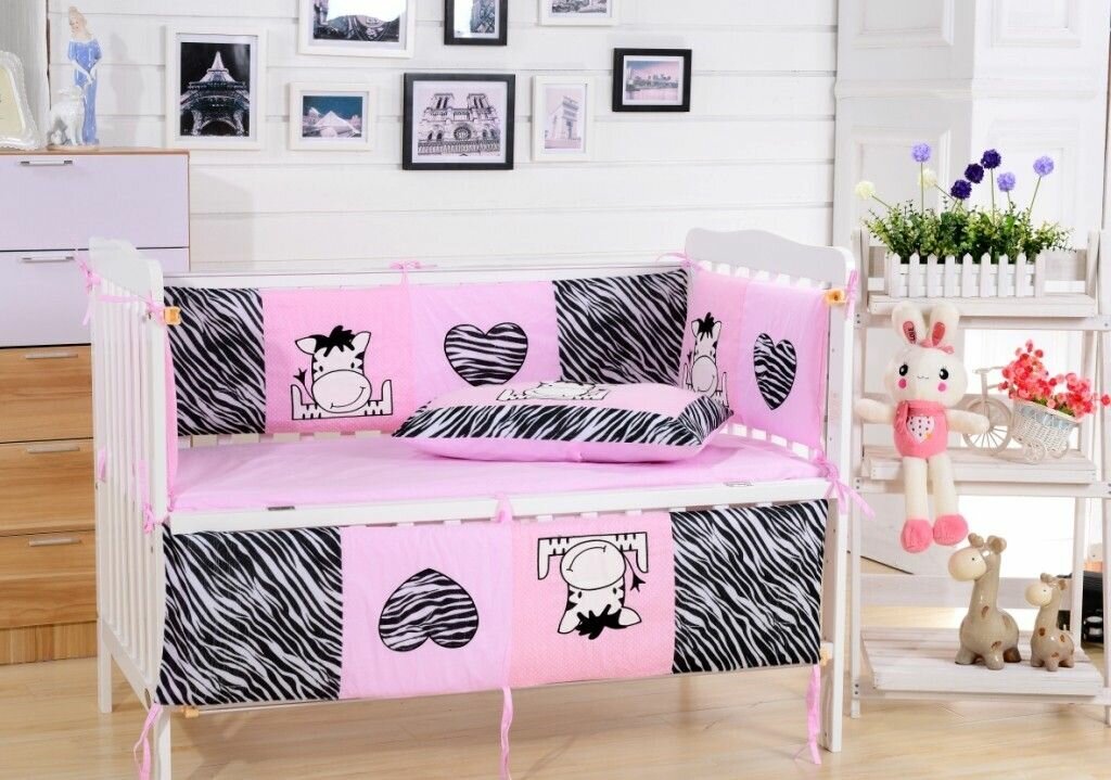 Бортики в кроватку для новорожденных+комплект постельного белья, DK-10, 7 предметов, Вальтери