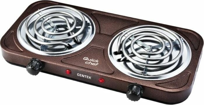 Плитка электрическая CENTEK CT-1509 Siberia (коричневая, 2 конфорки, тен)
