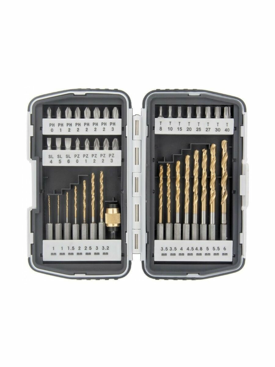Набор бит и свёрл Matrix 11322 в пластиковом боксе