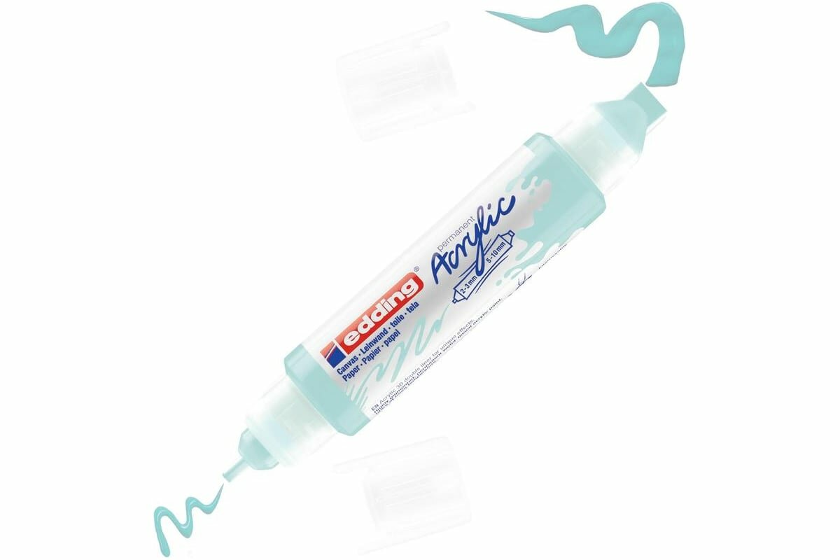 Edding акриловый двусторонний маркер-аппликатор 3D 5400 пастельный голубой, 2-3 и 5-10 мм