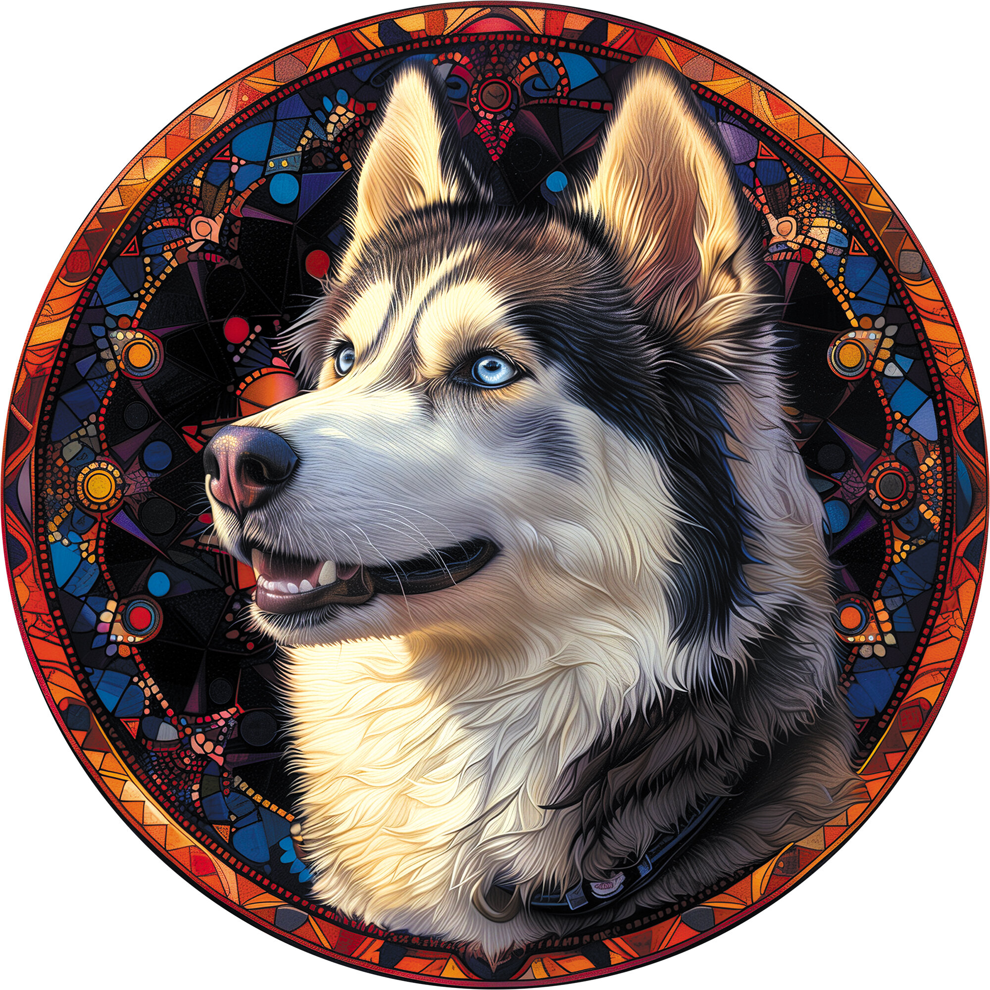 Деревянный пазл "Хаски" коллекции "Мир собак" / 30х30см, 260 деталей / Подарок для взрослых и детей