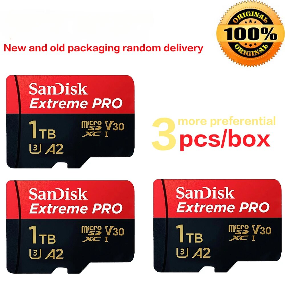 SanDisk Extreme Pro карта памяти microSDXC 512 ГБ 1TBGB-3pcs