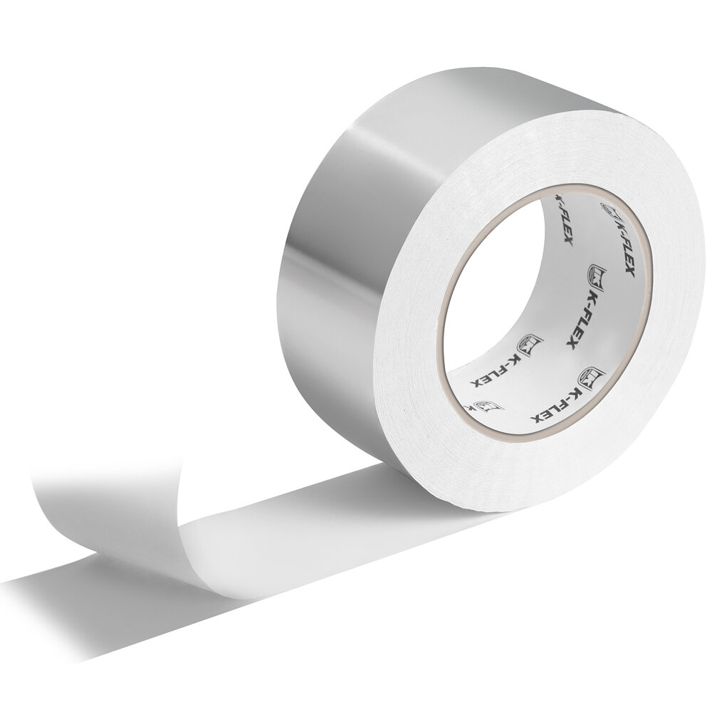 Самоклеящаяся алюминиевая герметизирующая лента 70 микрон K-FLEX 050-050 ALU AA 130, 50мм*50 метров