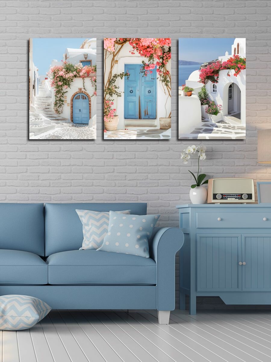 Картины на холсте на подрамнике LOFTime 3 шт 40Х60 санторини КС-724-4060