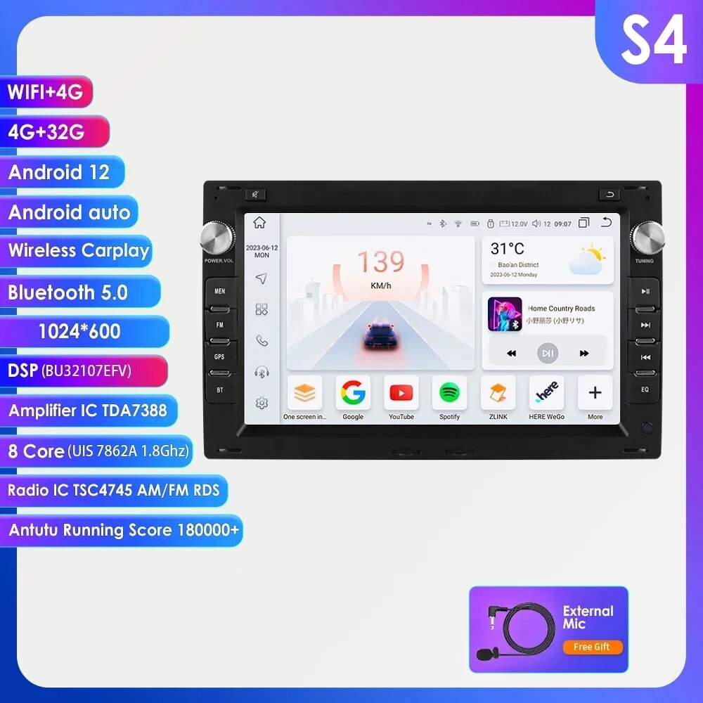 Автомагнитола Android для VW Bora, Polo, Passat B5, Jetta, Golf IV, Transporter S4-4G 8Core-4G-32G