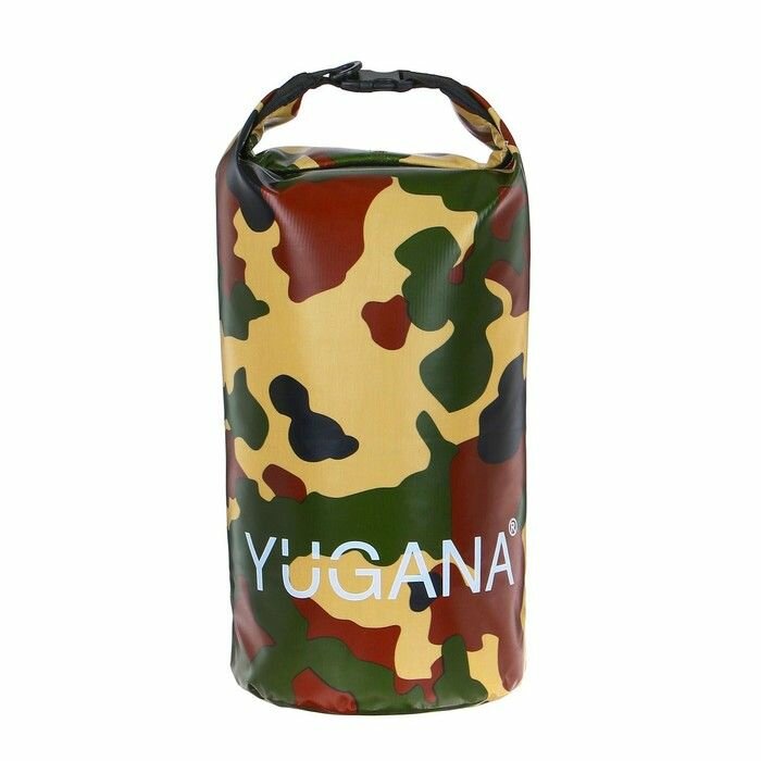 Гермомешок YUGANA ПВХ, водонепроницаемый 15 литров, один ремень, хаки