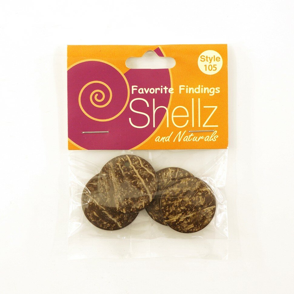 #1850 00105 Пуговицы "Shellz & Natural" Dangle Round Coconut Blumenthal Lansing 4 шт