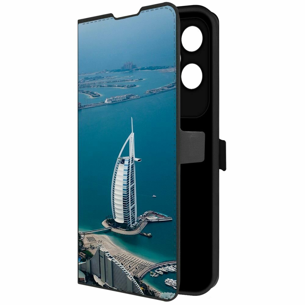 Чехол-книжка Krutoff Eco Book для Honor 200 Lite ОАЭ, Бурдж-эль-Араб (черный)