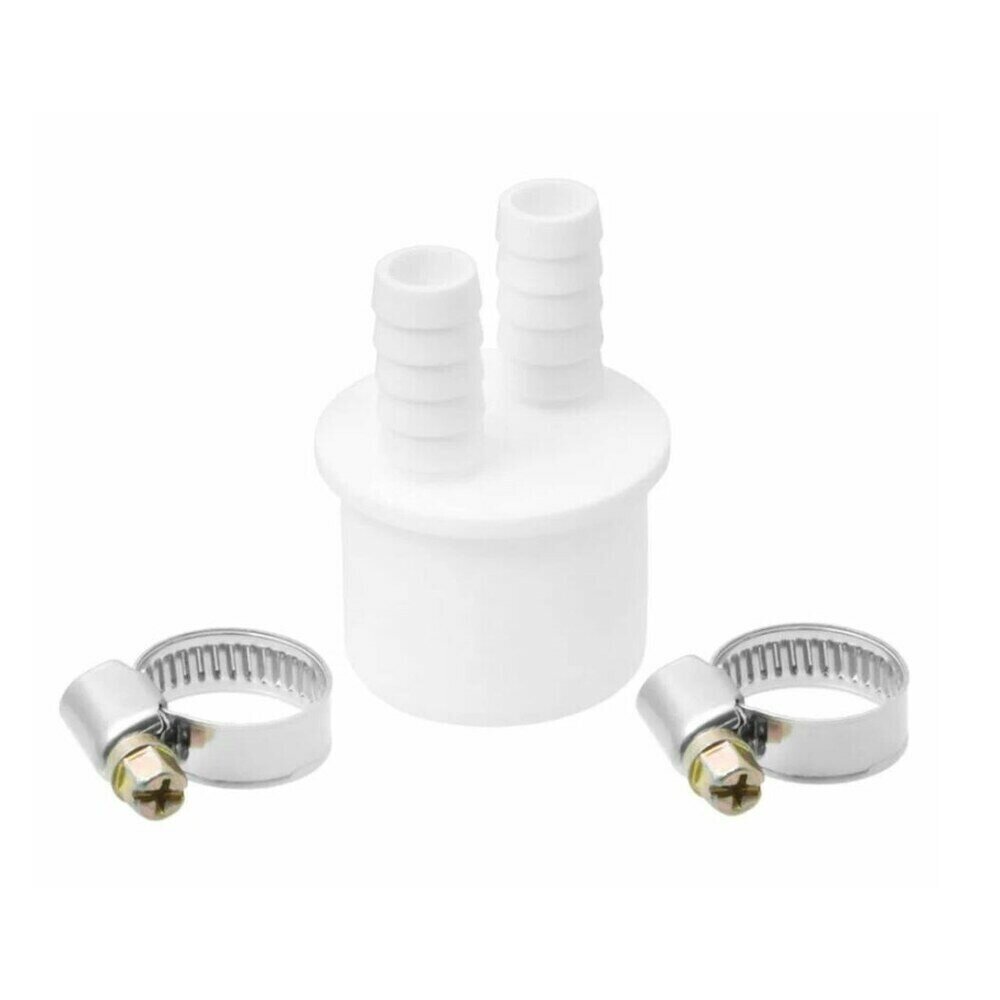 Переходник двойной для подключения сливного шланга дтрд 14х40 мм с хомутами