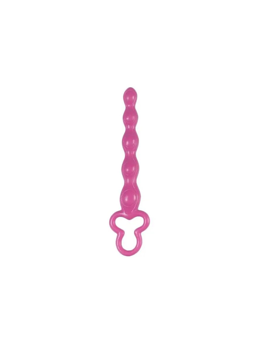Розовая анальная цепочка Clover Anal Rod - 18 см.