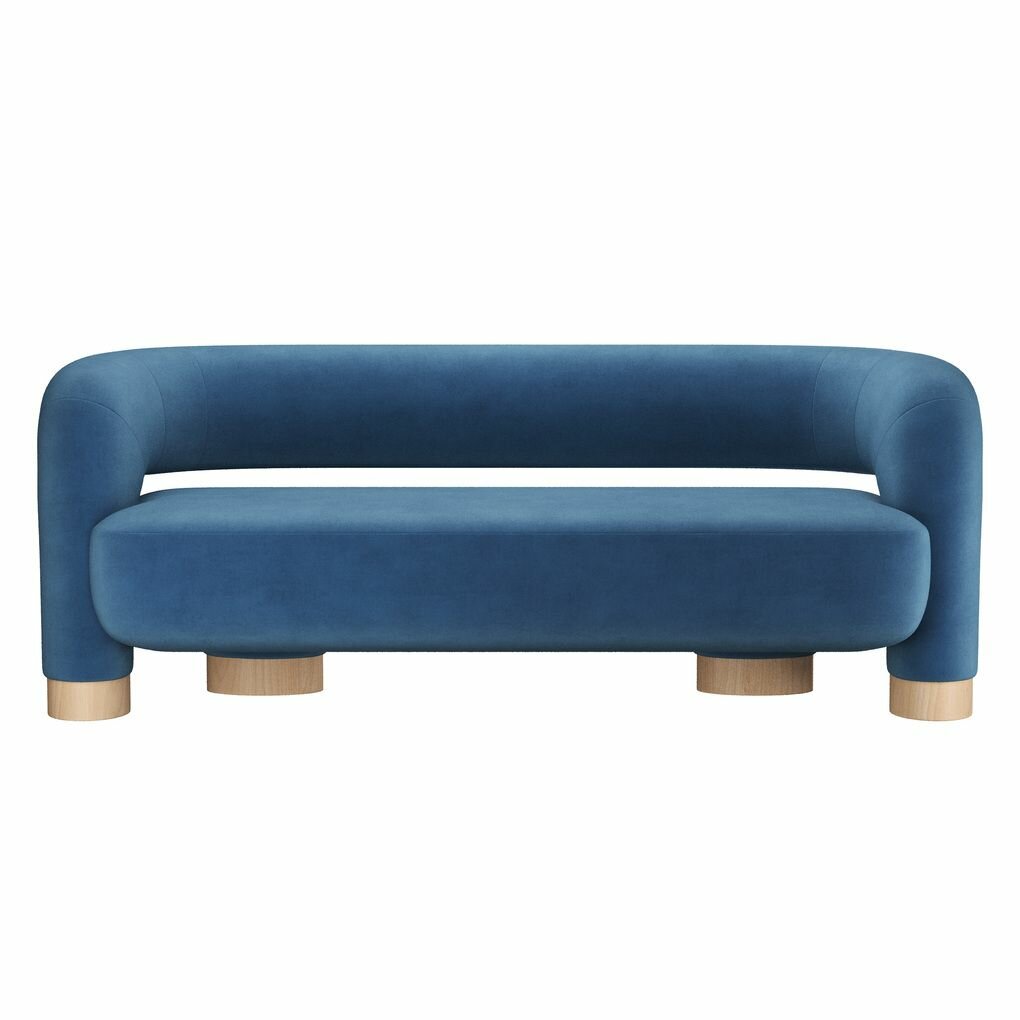 Диван PECOLA, трехместный, 1800х780х780, тон натуральное дерево синий