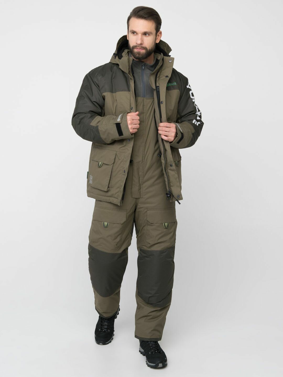 Костюм зимний Yukon Ice, фирма Huntsman, ткань Breathable, цвет Хаки/черный. размер 56-58/170-176