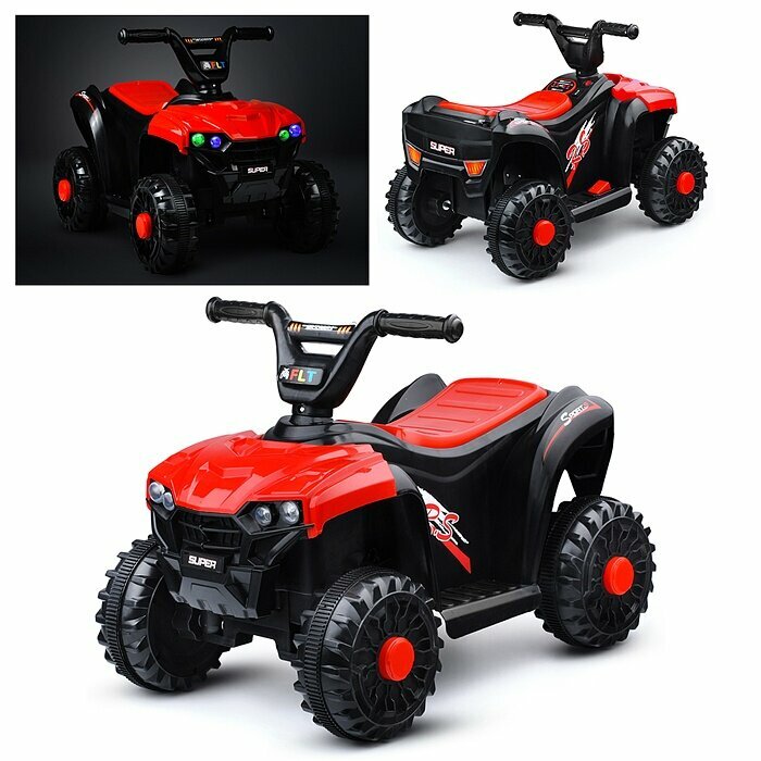 Квадроцикл детский Oubaoloon "Супер квадро" на аккумуляторе, красный, свет, звук (U014104Y)