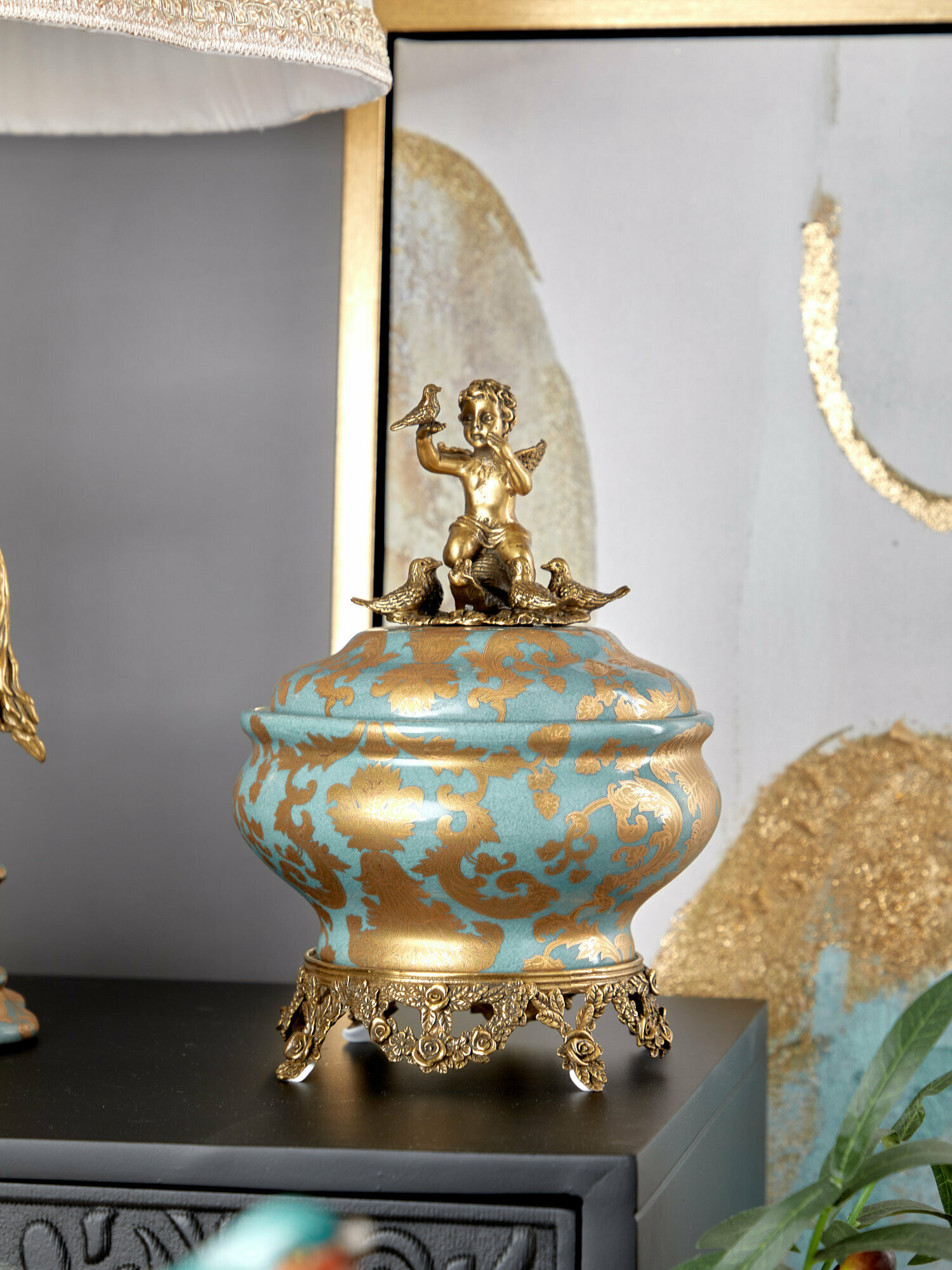 31G2016/J937HC/NB4199 Шкатулка Ангел с птичками 17x17x24см, Glasar