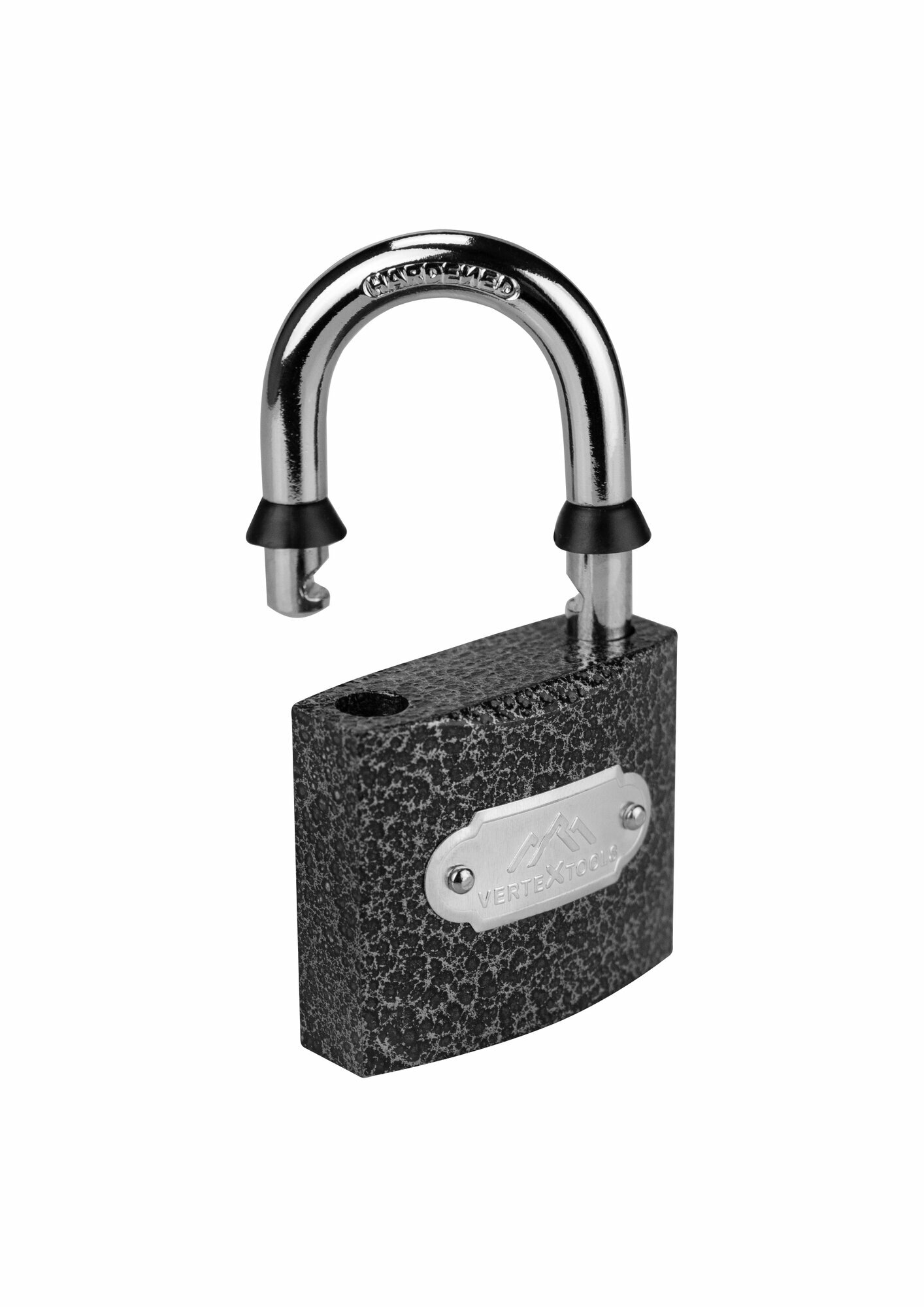 Замок навесной VertexTools, чугун, 3 ключа, влагостойкий, черный