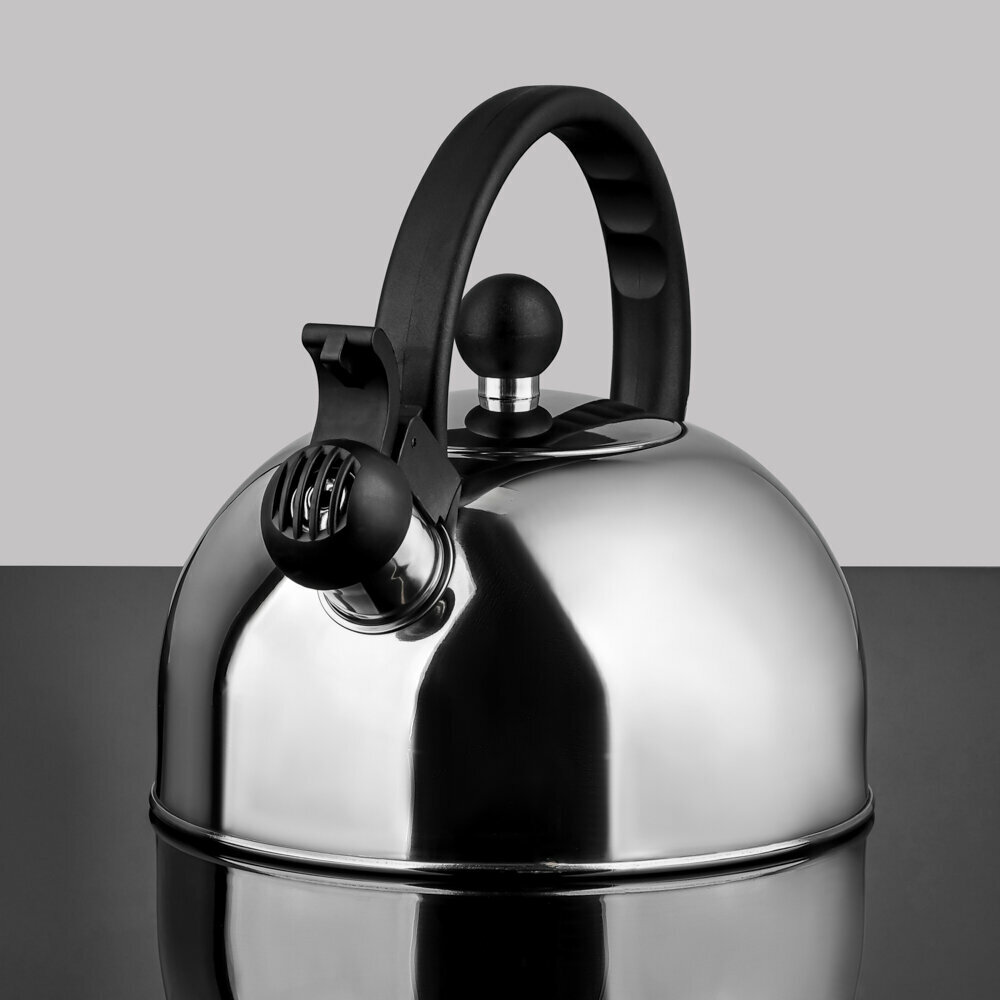 Чайник стальной, 2.5 л со свистком Vetta, фиксированная ручка