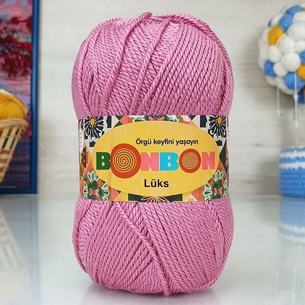 Пряжа Nako BONBON LUKS 98224 сухая роза (5 мотков)