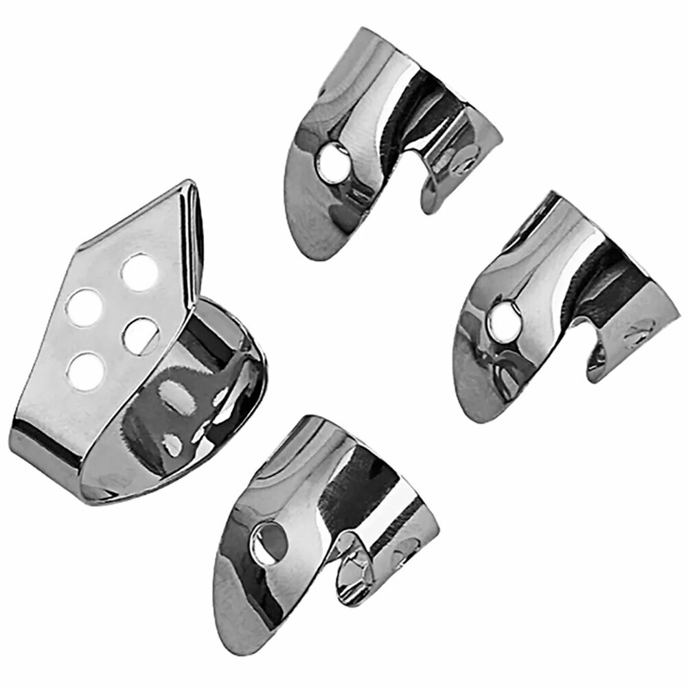 Серебряные металлические медиаторы для гитары 4 шт