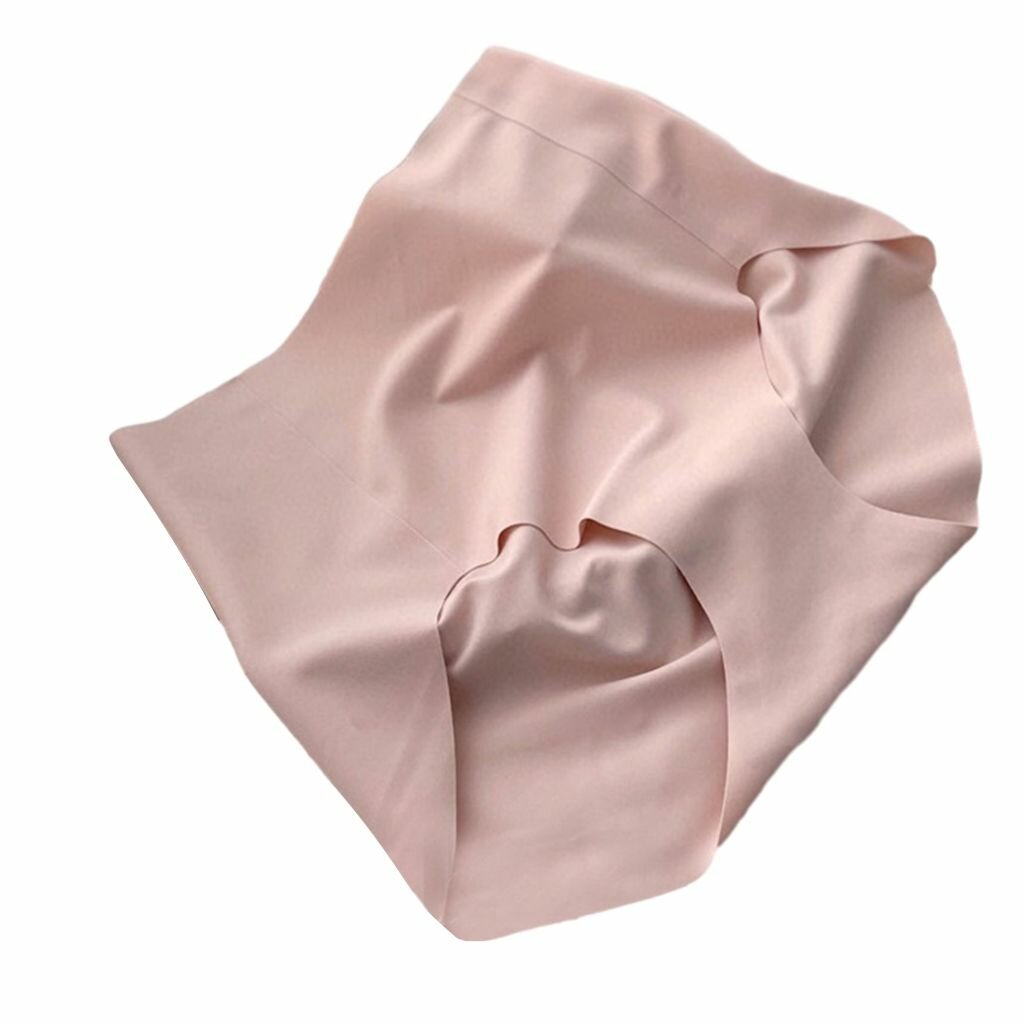 Трусики из ледяного шелка, ягодицы телесного цвета, приятные для кожи тонкие трусики-розовый-M