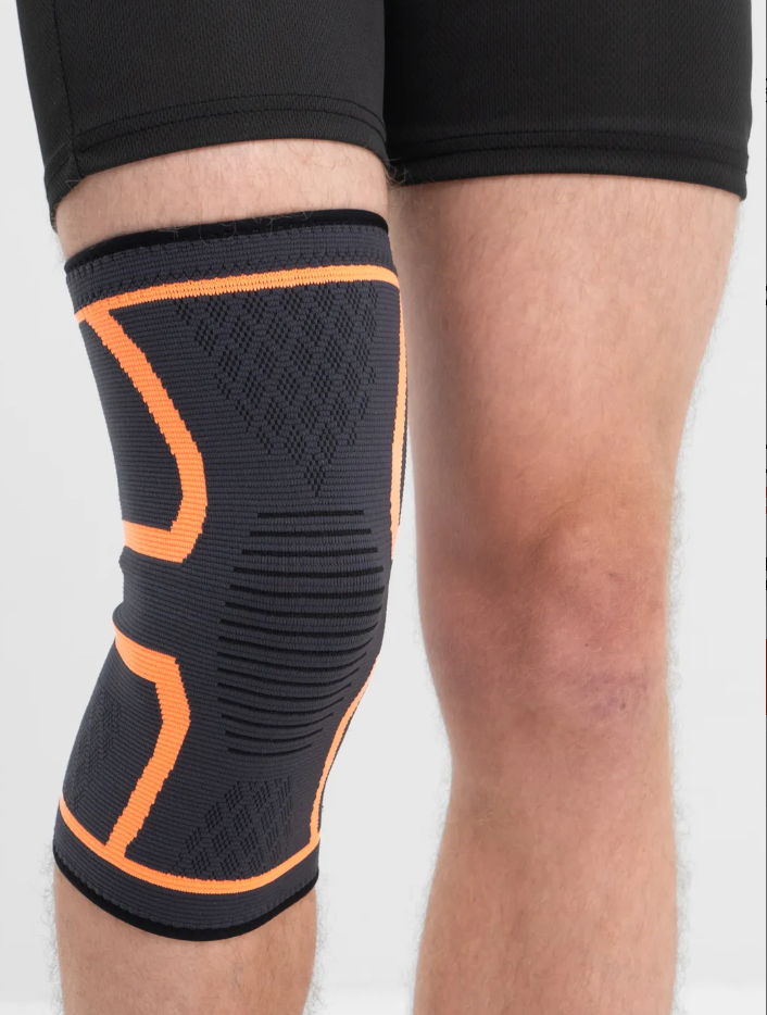 Бандаж на колено компрессионный, серия Sport, арт. NZ-1621, р. XL (50-55 см), оранжевый, Age Care