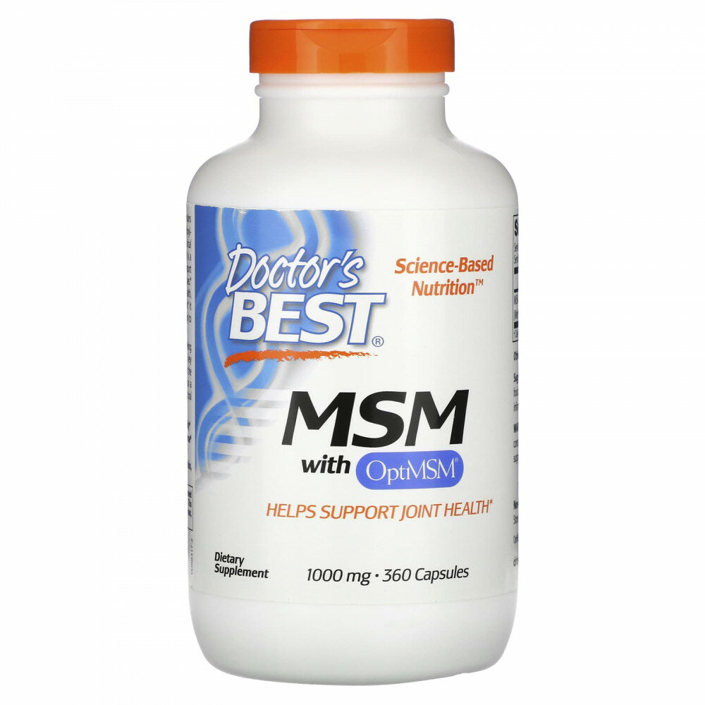 Doctor's Best, МСМ с OptiMSM®, 360 капсул (1000 мг в 1 капсуле)