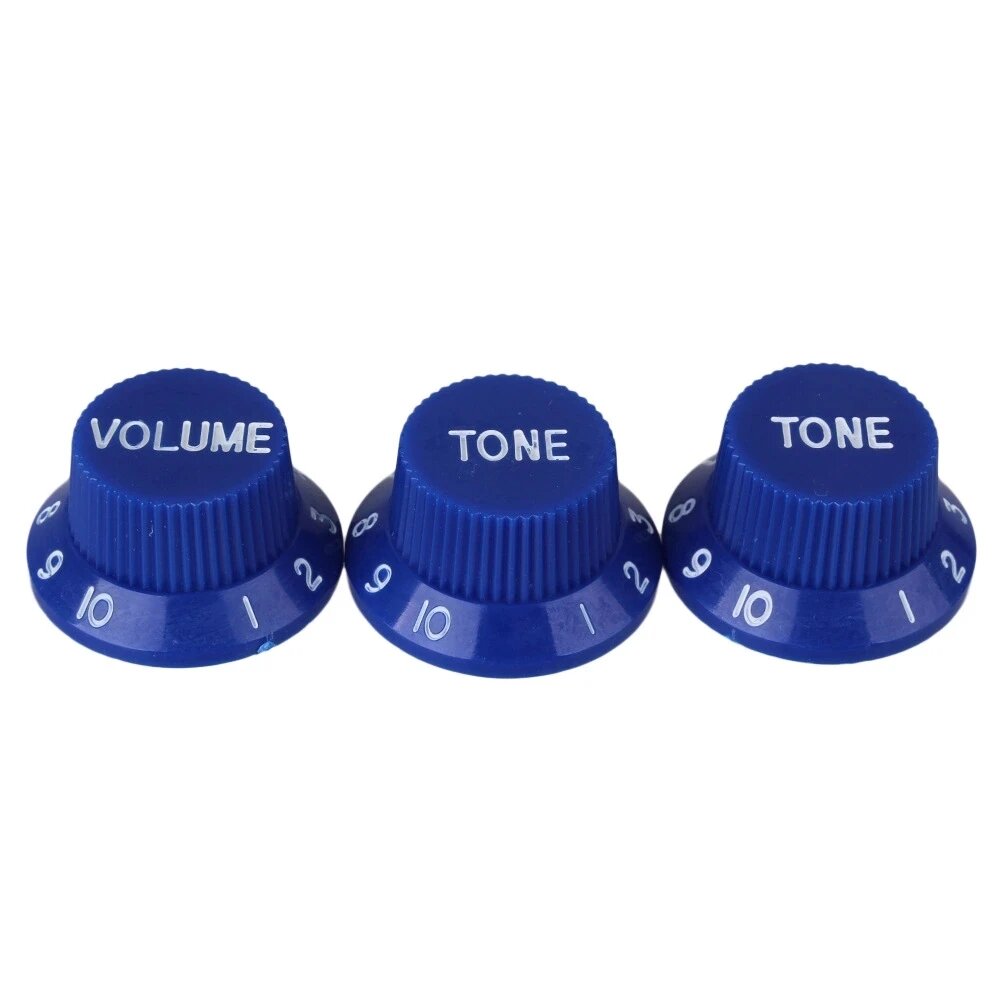 Пластиковые ручки управления для электрогитары Синий, Blue and white