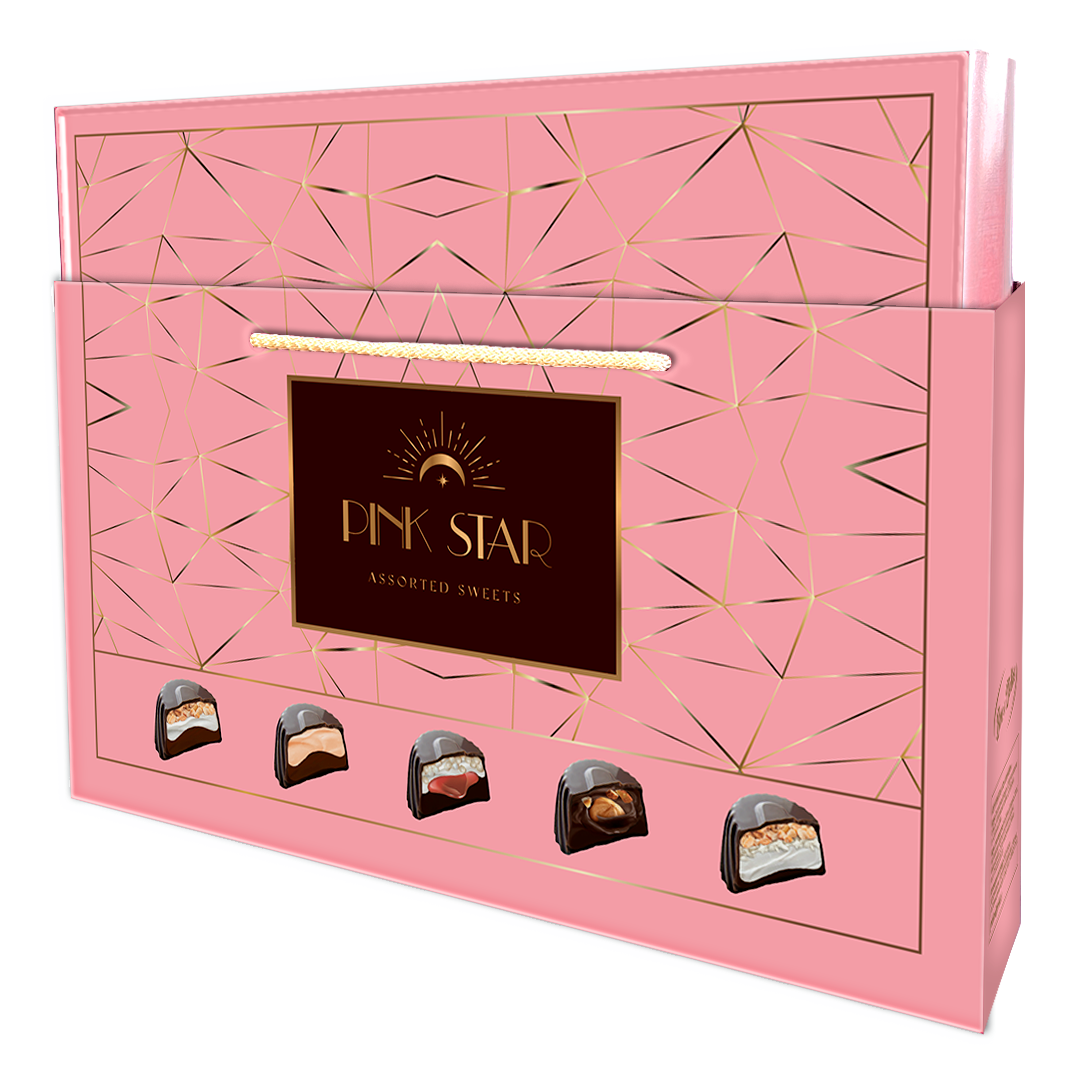 Конфеты коробочные В сумке "Mix Star" розовая 370гр/Bon et Delice/Беларусь