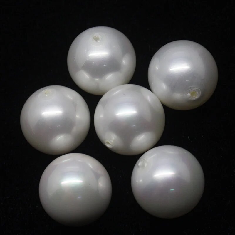 Белые жемчужные бусины для сережек лаerf beads 4-16 мм 10 шт 16mm