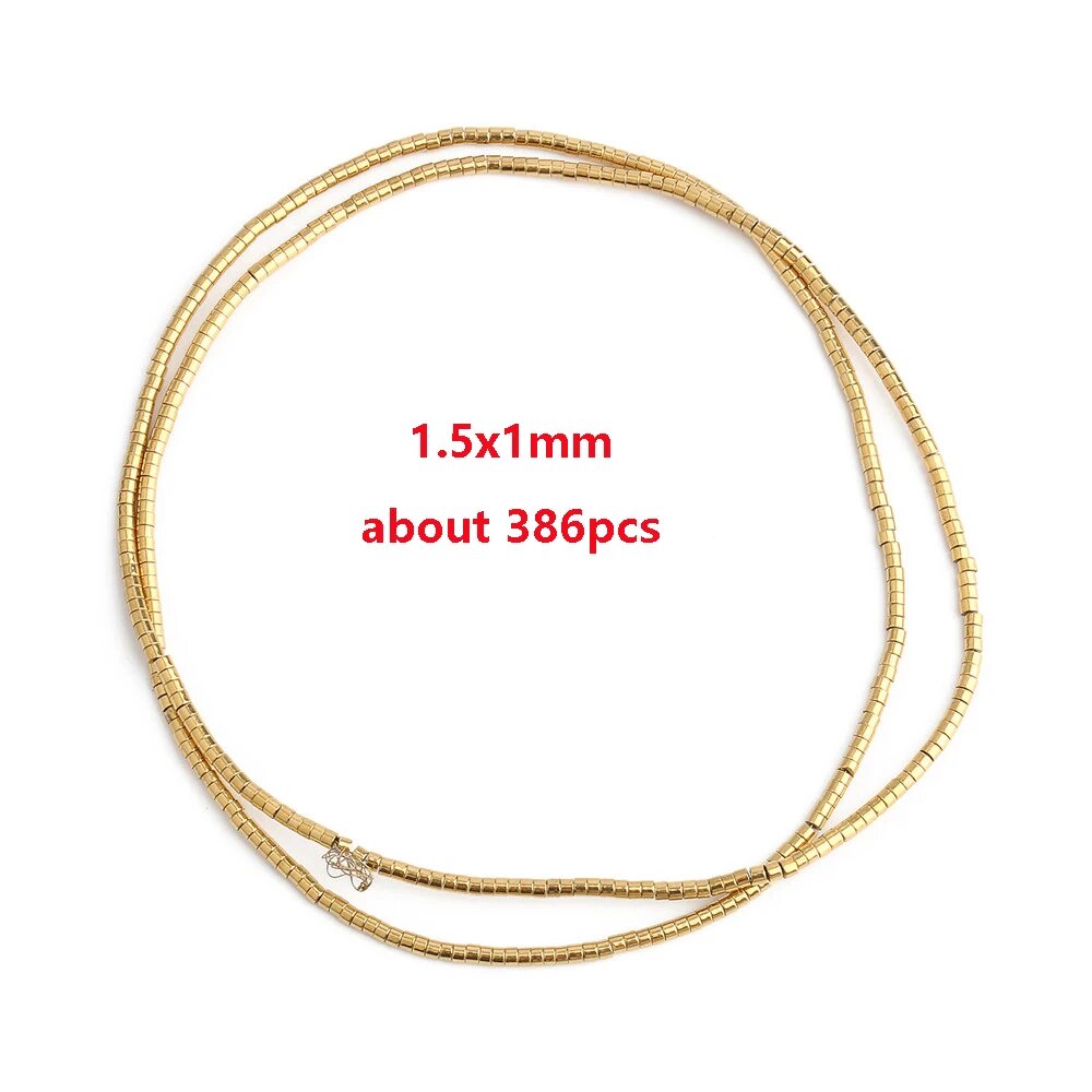 Куoyu золотые бусины гематит 1.5x1mm, 386 шт, style19-1.5x1mm