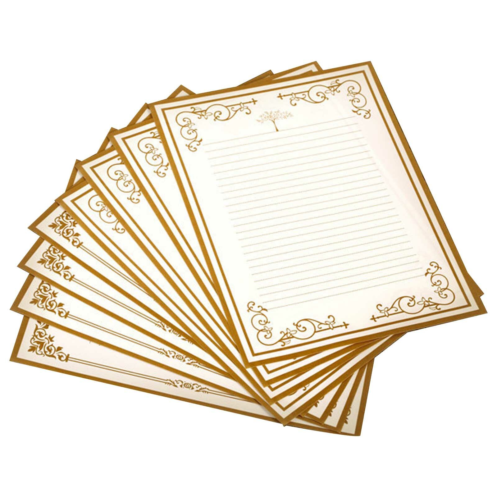 8 Листов Бумаги Для Письма Винтажная Бумага Для Письма Стационарный Набор С Подкладкой для Каллиграфии Приглашений И Поздравительных Писем