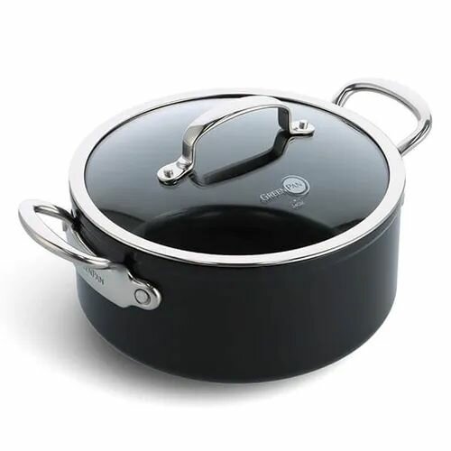 Кастрюля - GreenPan Barcelona Pro - 24 см, 4,9 л, + крышка, черный, 4895156693253