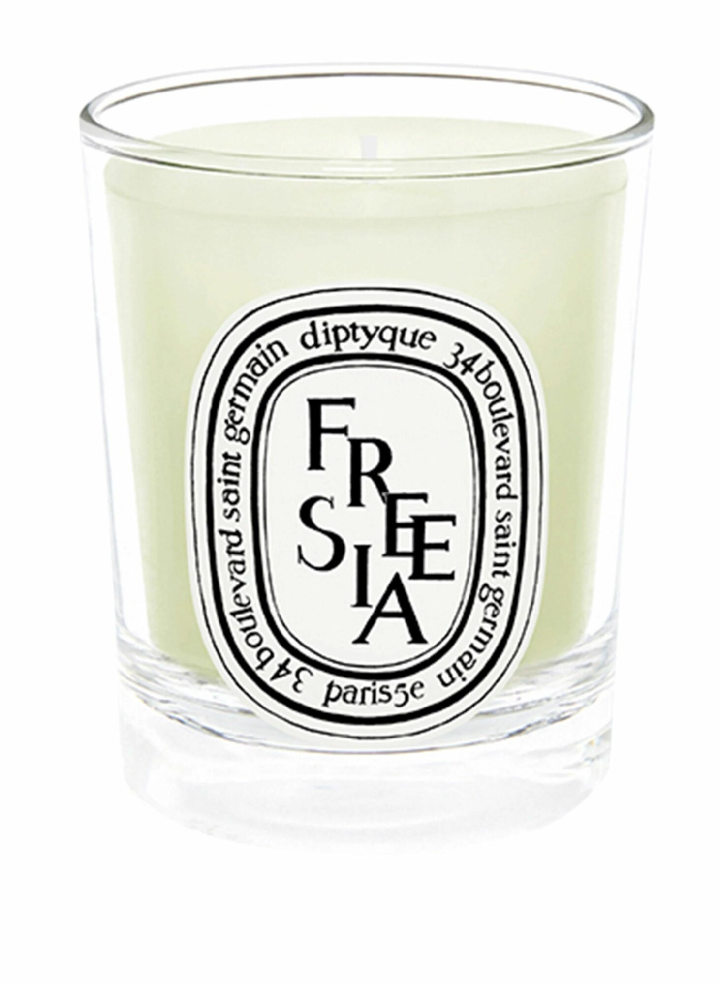 Свеча ароматическая Diptyque "FREESIA", 70г, в подсвечнике, время горения 30 часов