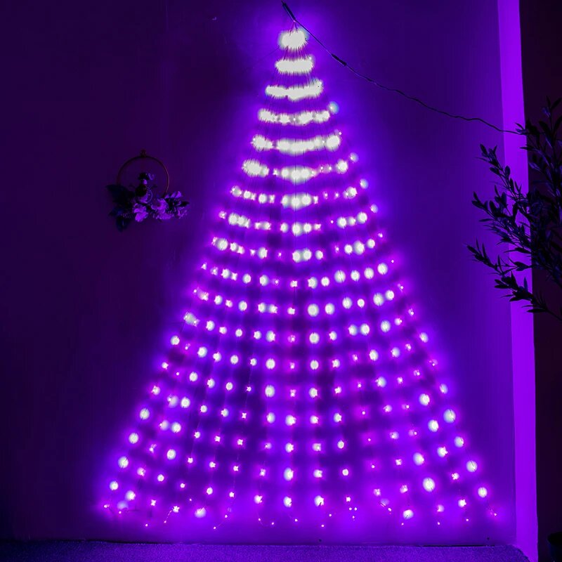 ZELUXDOT Гирлянда-водопад LED 600 светодиодов, медные фиолетовый, Silver Wire, 30 strings 600leds