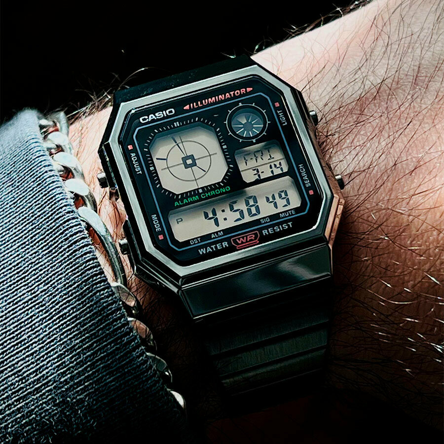 Наручные часы CASIO Vintage, серый, черный — фото 1