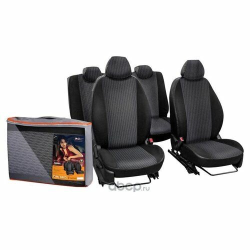 Авточехлы Renault Kaptur с 2016г. Лима, жаккард-кожзам, цвет черный Airline ACCSL27