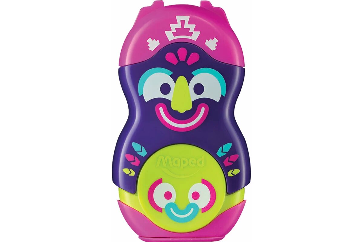 Maped Точилка Loopy Fancy, с контейнером и стирательной резинкой, корпус ассорти, 049131 228777