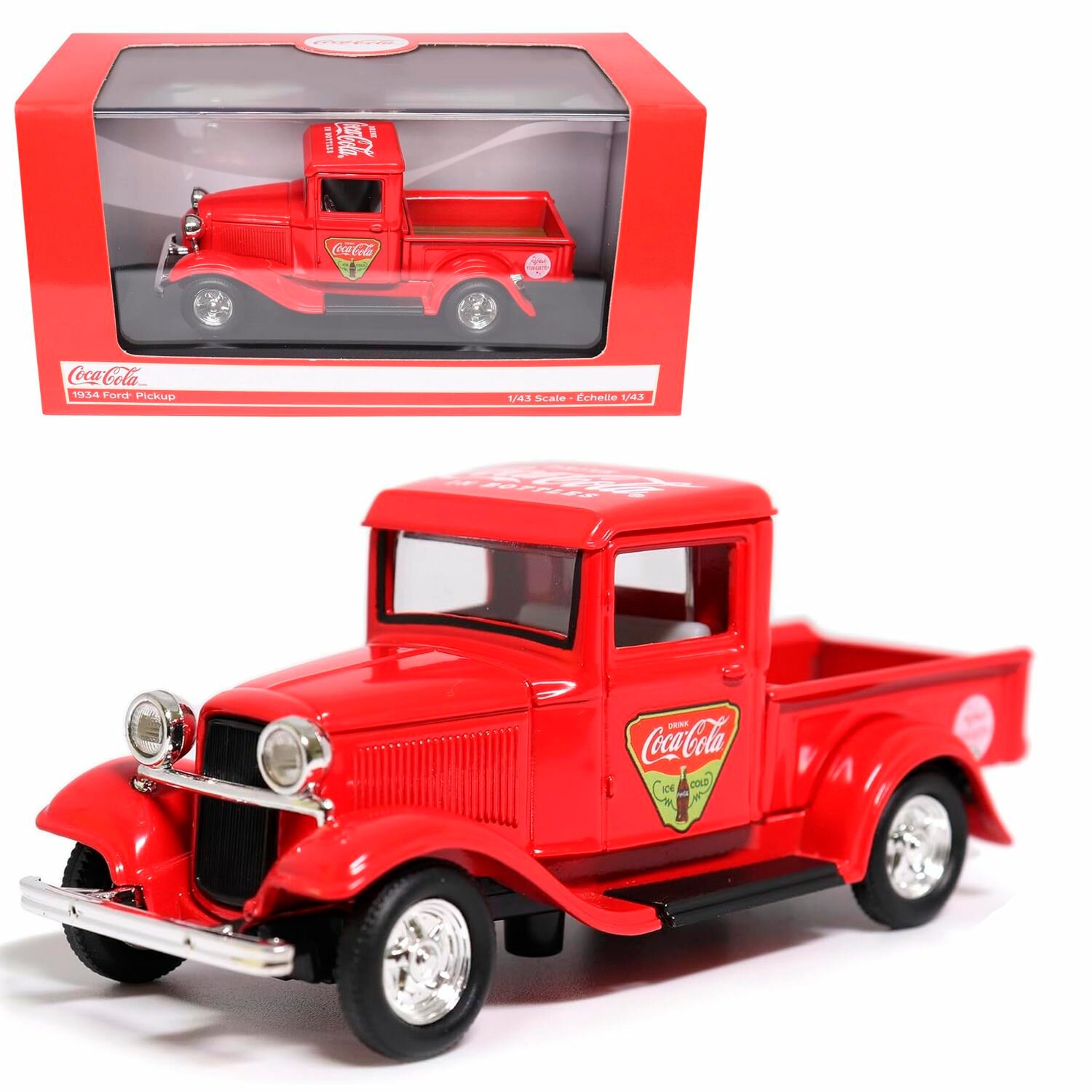 Машинка литая коллекционная Motor City Classics - Die-сast модель по лицензии Coca-Cola 1934 Ford Pickup, масштаб 1:43, 443031