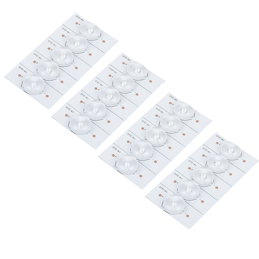 6 В белые светодиодные лампы общего назначения с оптическим линзовым фильтром для ремонта LED-телевизоров (20 шт.)