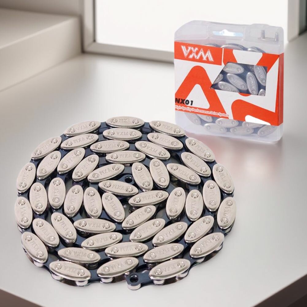 Велосипедная цепь для односкоростных и фикс-велосипедов, высокоуглеродистая сталь, усиленная износостойкость, быстросъемное соединение