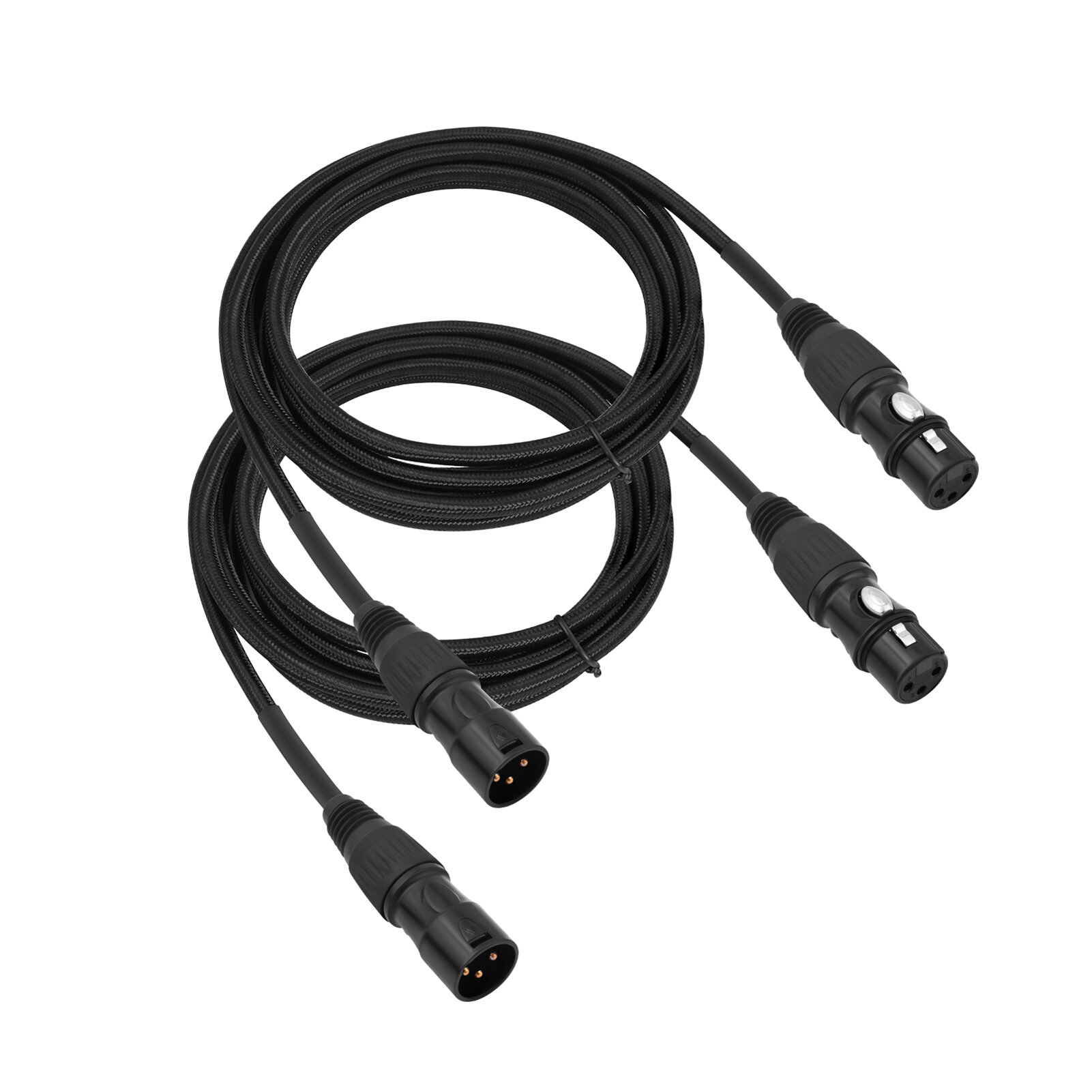 2 комплекта кабелей XLR 10-футовый профессиональный аудиокабель XLR «папа-мама» с плетением защитных сеток Позолоченный штекер для микрофонного микшера Студия звукозаписи Экранированный и симметричный