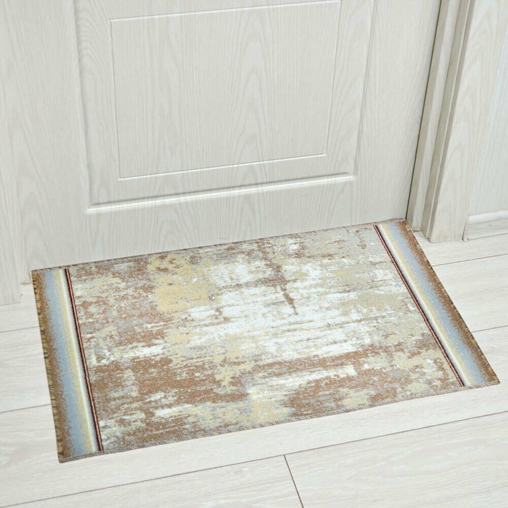 Коврик для дома «Люксор Люкс» 60x100 см, полиамид, принт, бежевый/серый