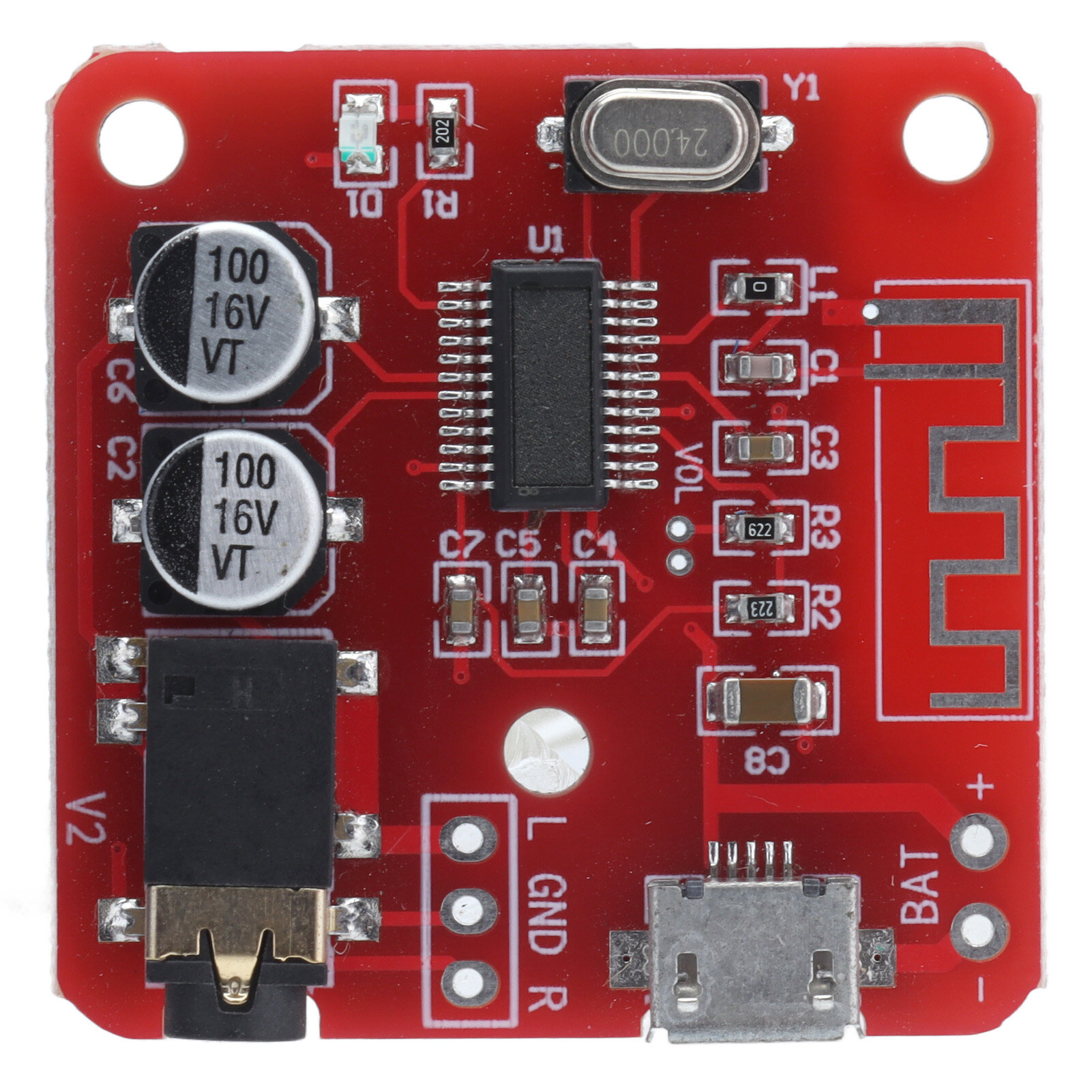 Bluetooth аудиоприемник, плата 5.0, декодер HD MP3 без потерь, беспроводная передача, XHA250