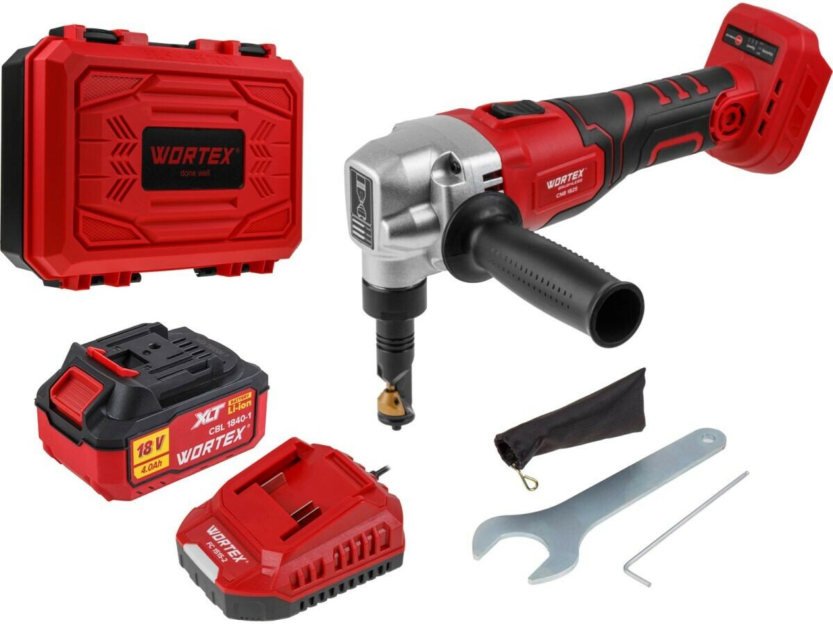 Ножницы по металлу высечные аккумуляторные WORTEX CNB 1825 XLT SET (1318929)