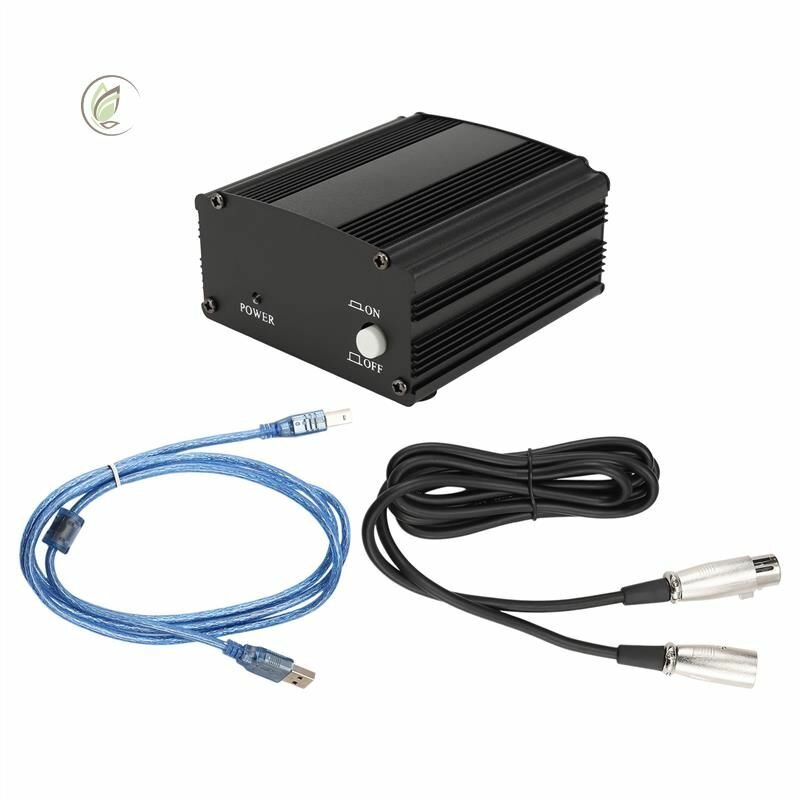 (T I N M) 1-Канальный Источник Фантомного Питания 48 В С 3-Контактным Микрофонным Кабелем XLR Для Конденсаторного Микрофона