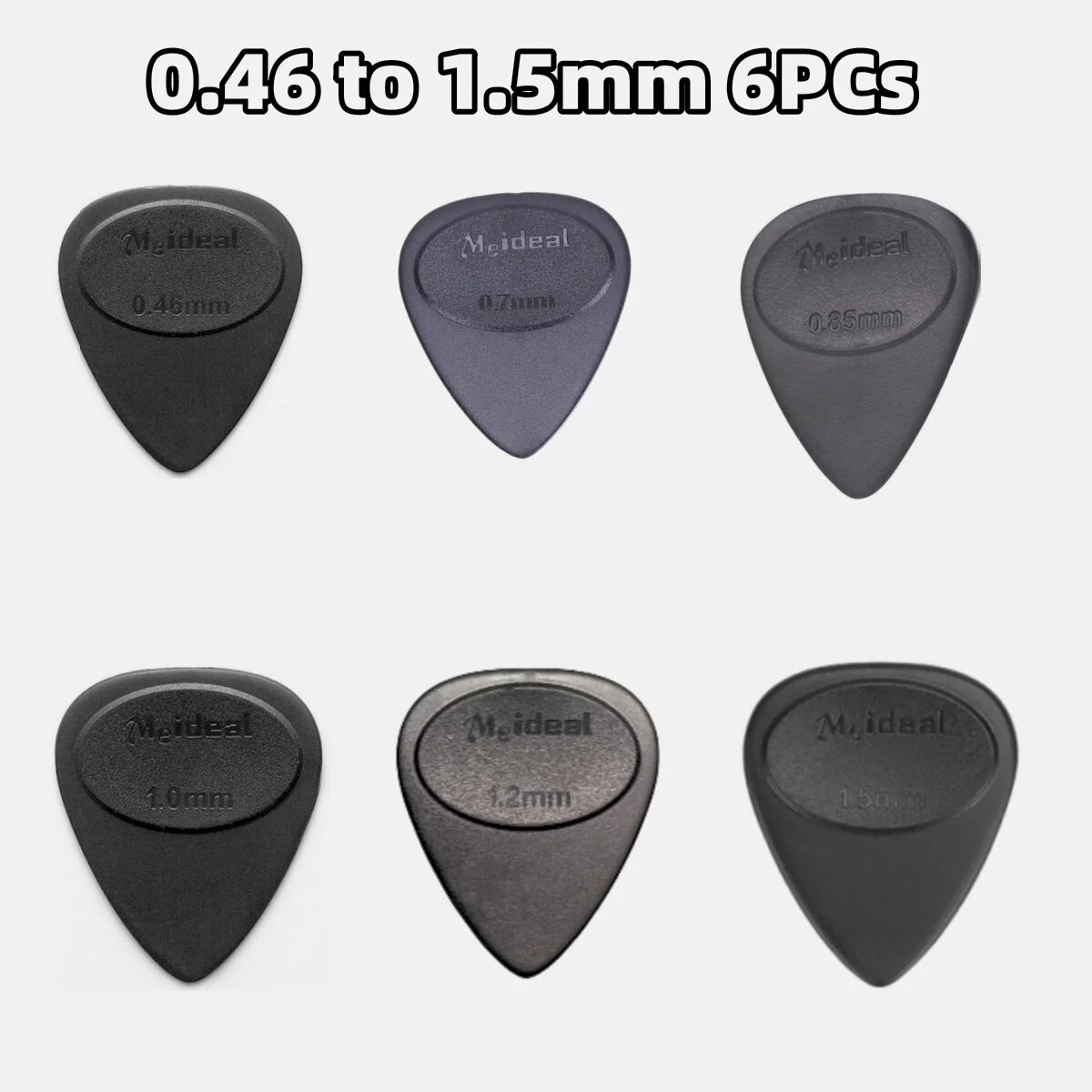 Медиатор для гитары Meideal матовый ABS 0.46-1.5 мм 0.46 to 1.5mm 6pcs