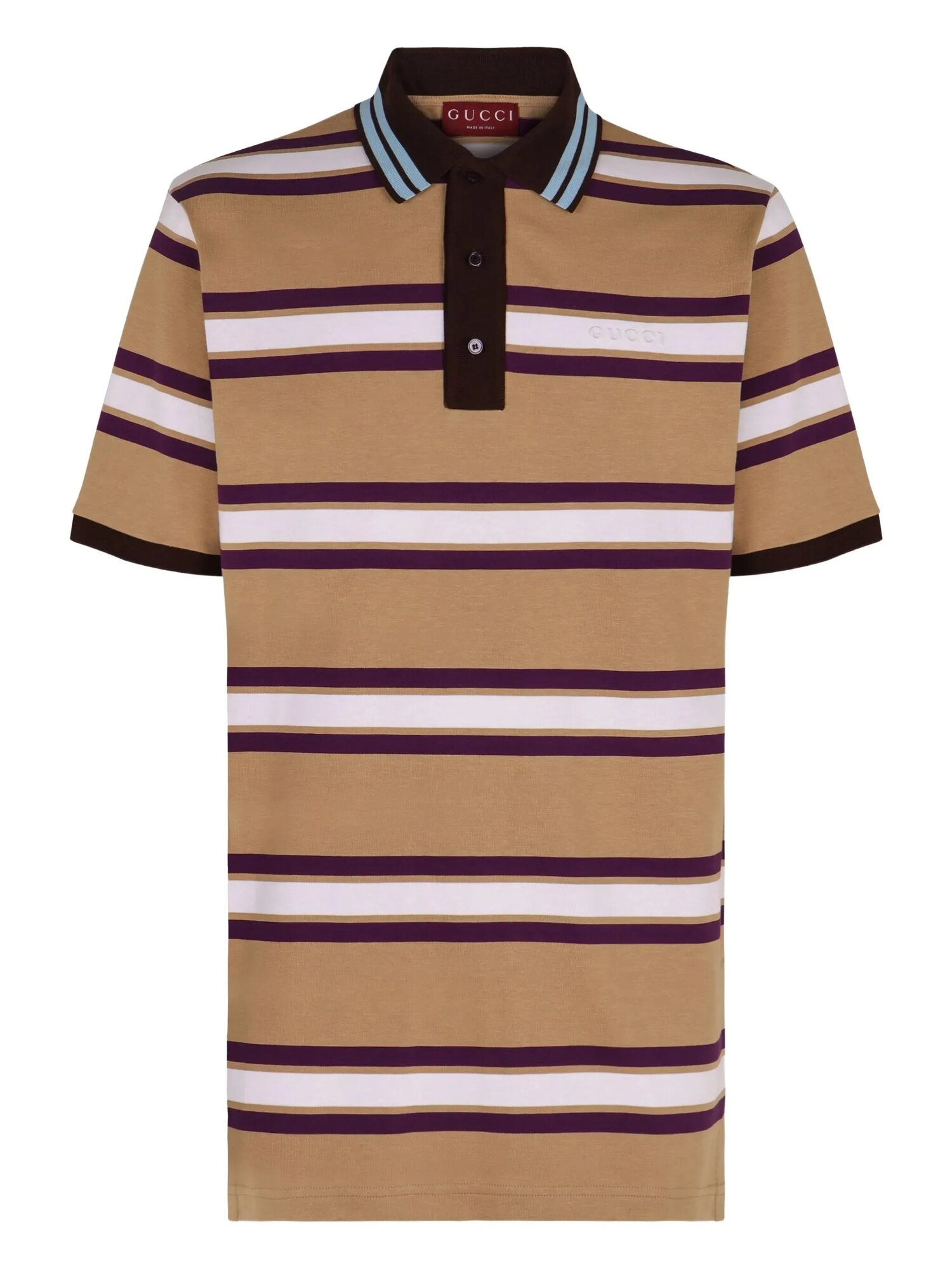 Рубашка Striped ribbed-collar polo shirt