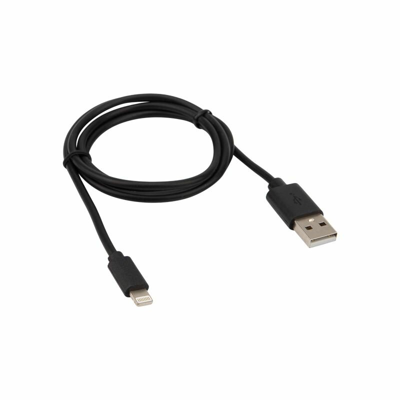 Кабель USB-A Lightning для Apple, 1А, 1м, ПВХ, черный REXANT