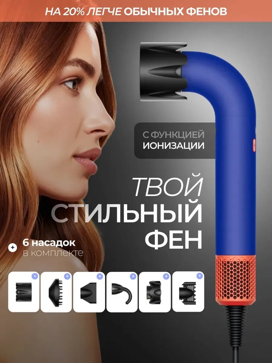 Фен для волос Beheart X11pro профессиональный с насадками 6в1 EU