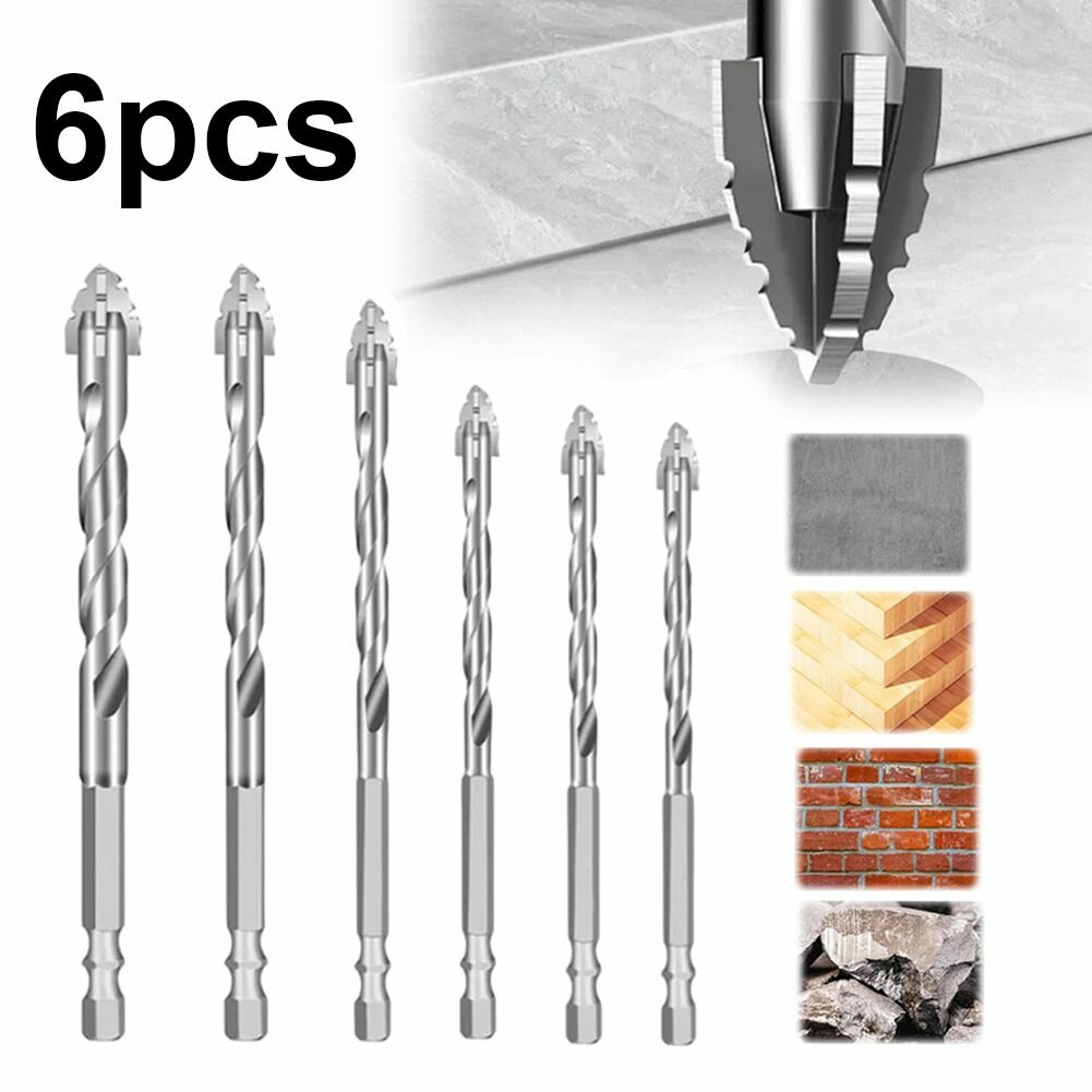 Сверло по дереву с твердым сплавом, 6 шт, 4 5 6 8 10 12 мм