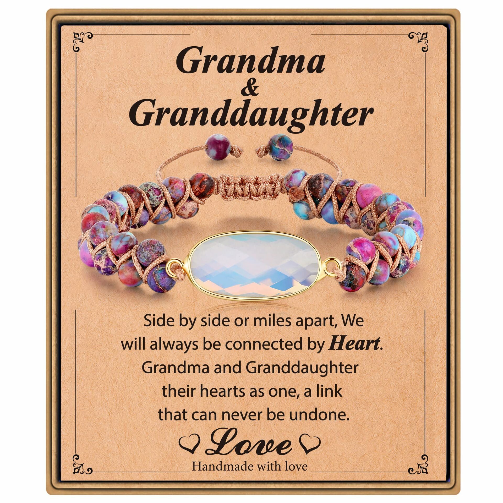 Браслет для гадания, YM Империал камень Сердце Подвеска Кристалл Семья